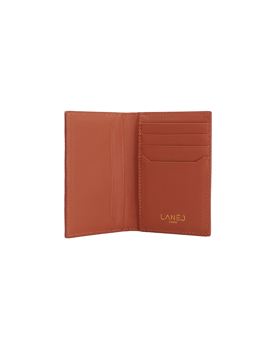 Cinnamon Brown Crocodile Bi-Fold Holder