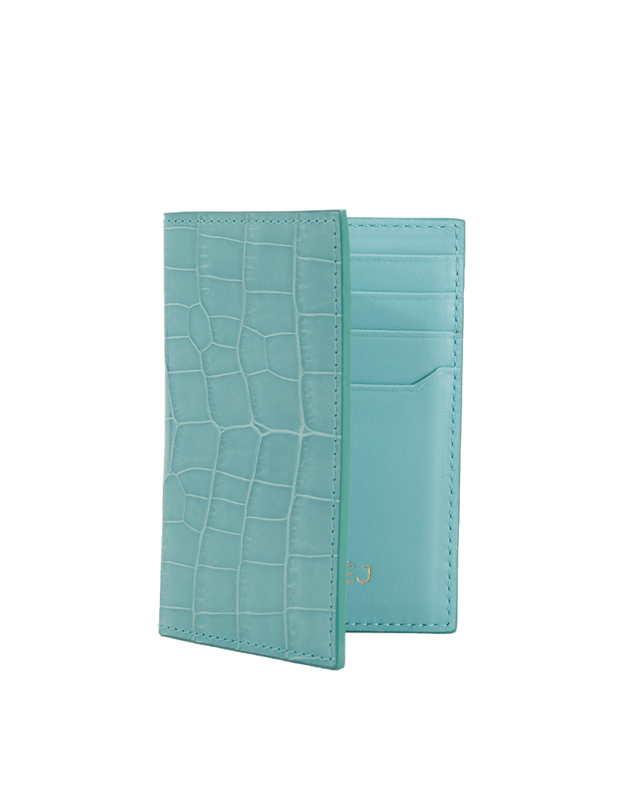 Tiffany Blue Crocodile Bi-Fold Holder